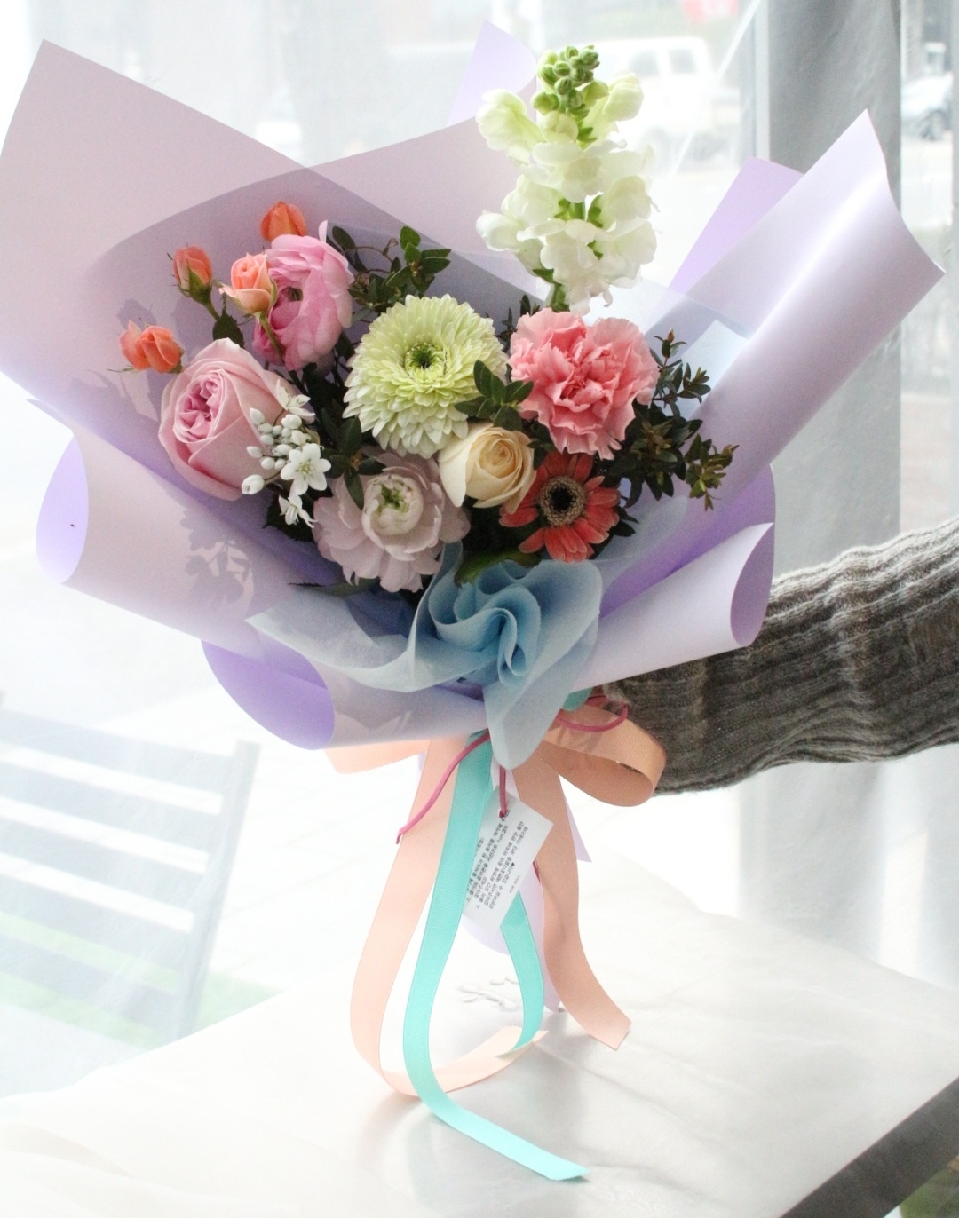 라넌큘러스 분홍장미 생화 꽃다발 배민 장보기∙쇼핑