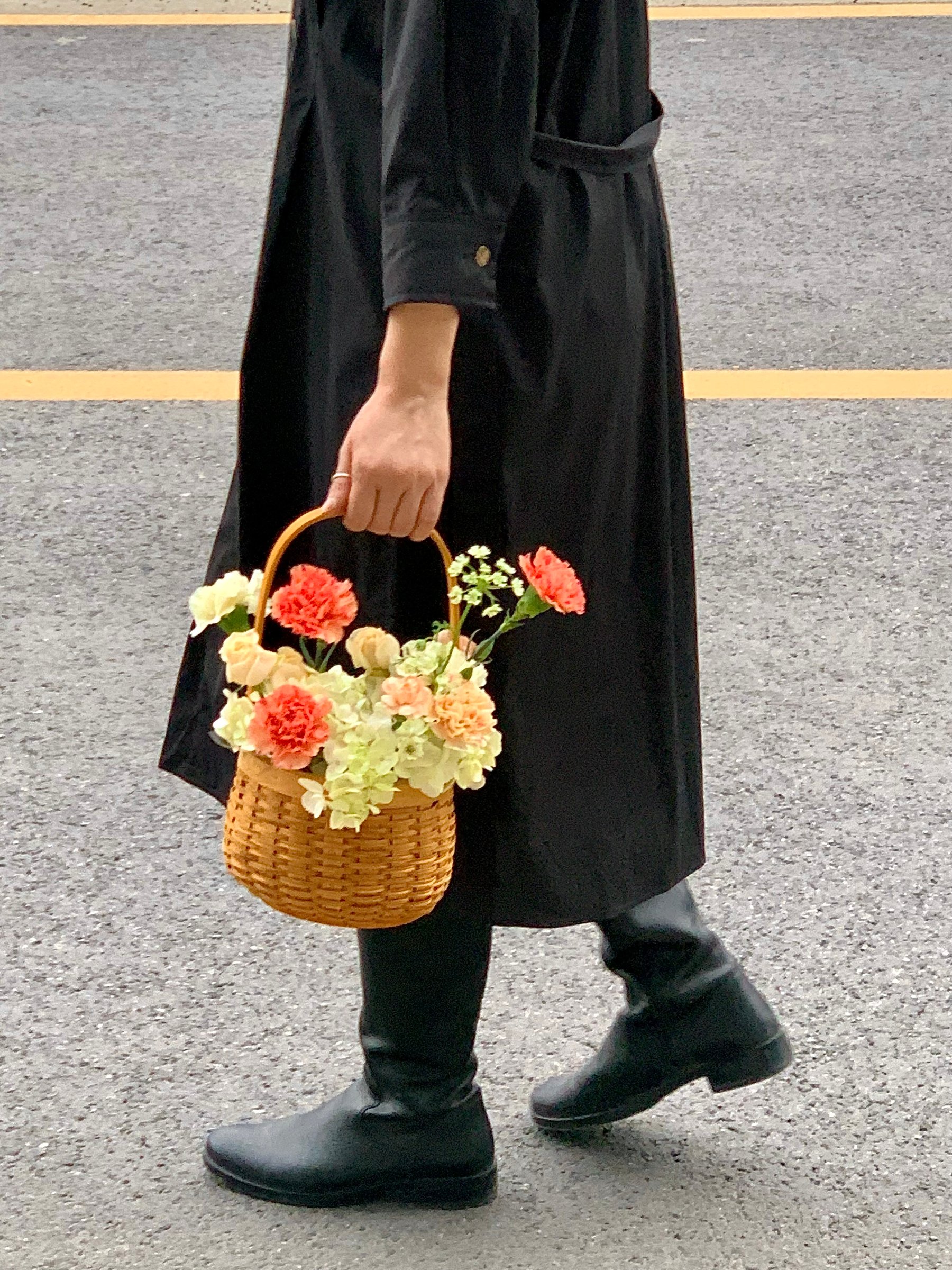 꽃바구니 오렌지노랑 Msize미디움 배민 장보기∙쇼핑
