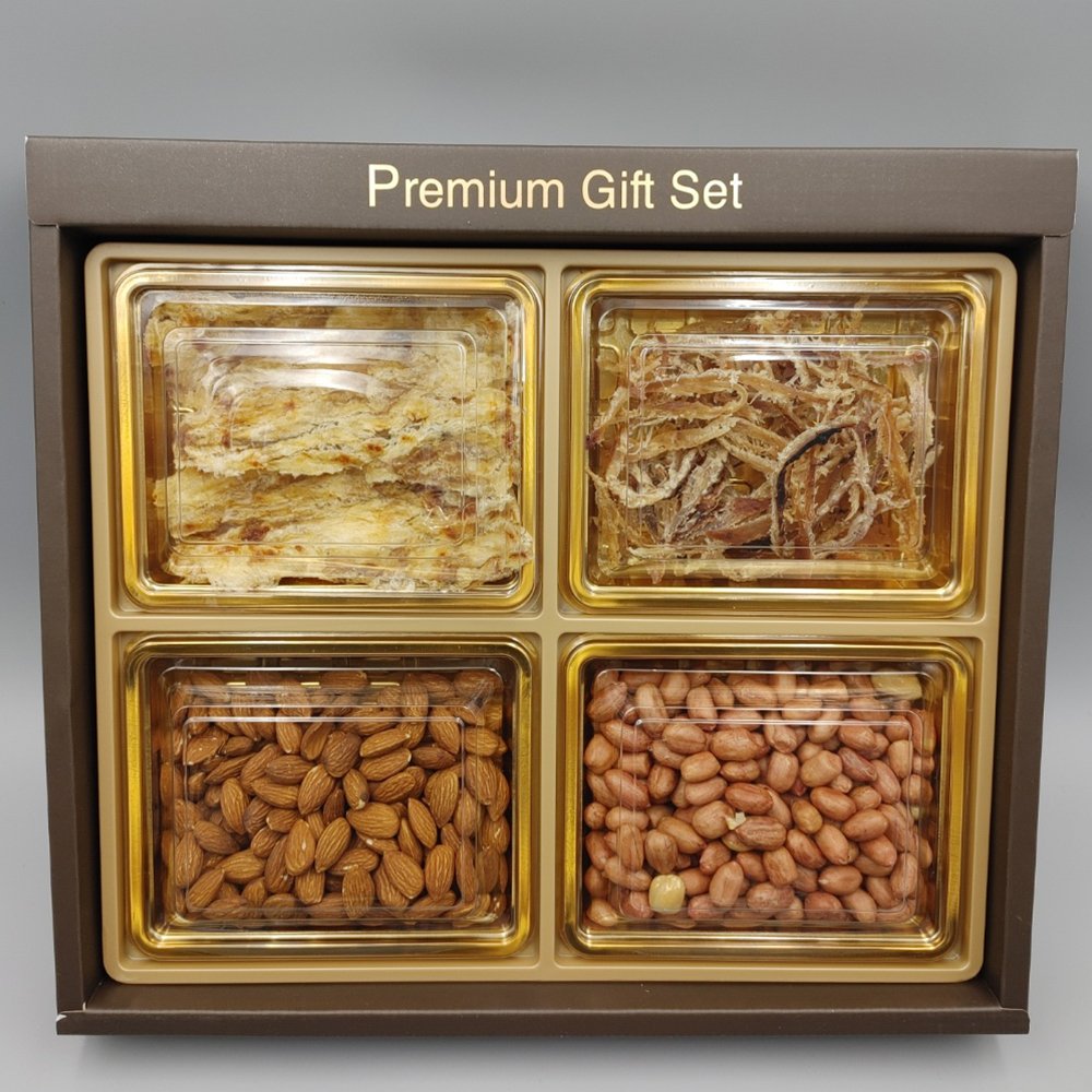 고소한 주전부리 선물세트 땅콩300g 아몬드300g 구운아귀채150g 구운쥐포150g 중동 별주부건어물 배민 장보기∙쇼핑