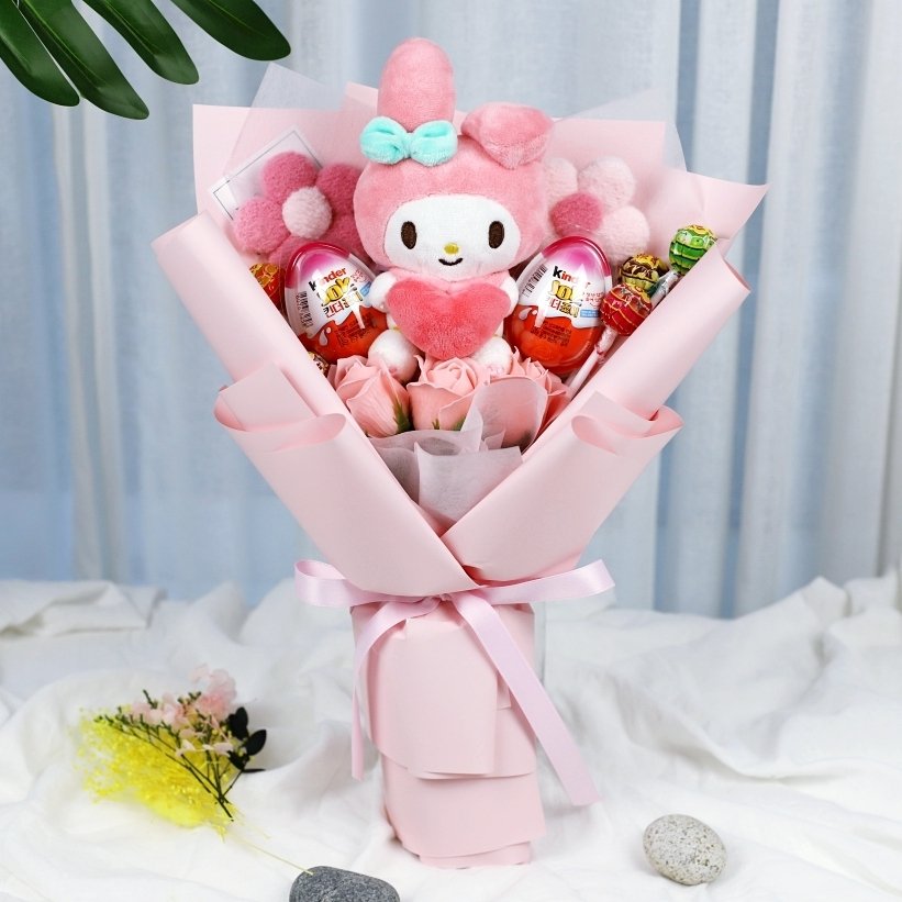 인형꽃다발 마이멜로디 비누꽃 쇼핑백 배민 장보기∙쇼핑