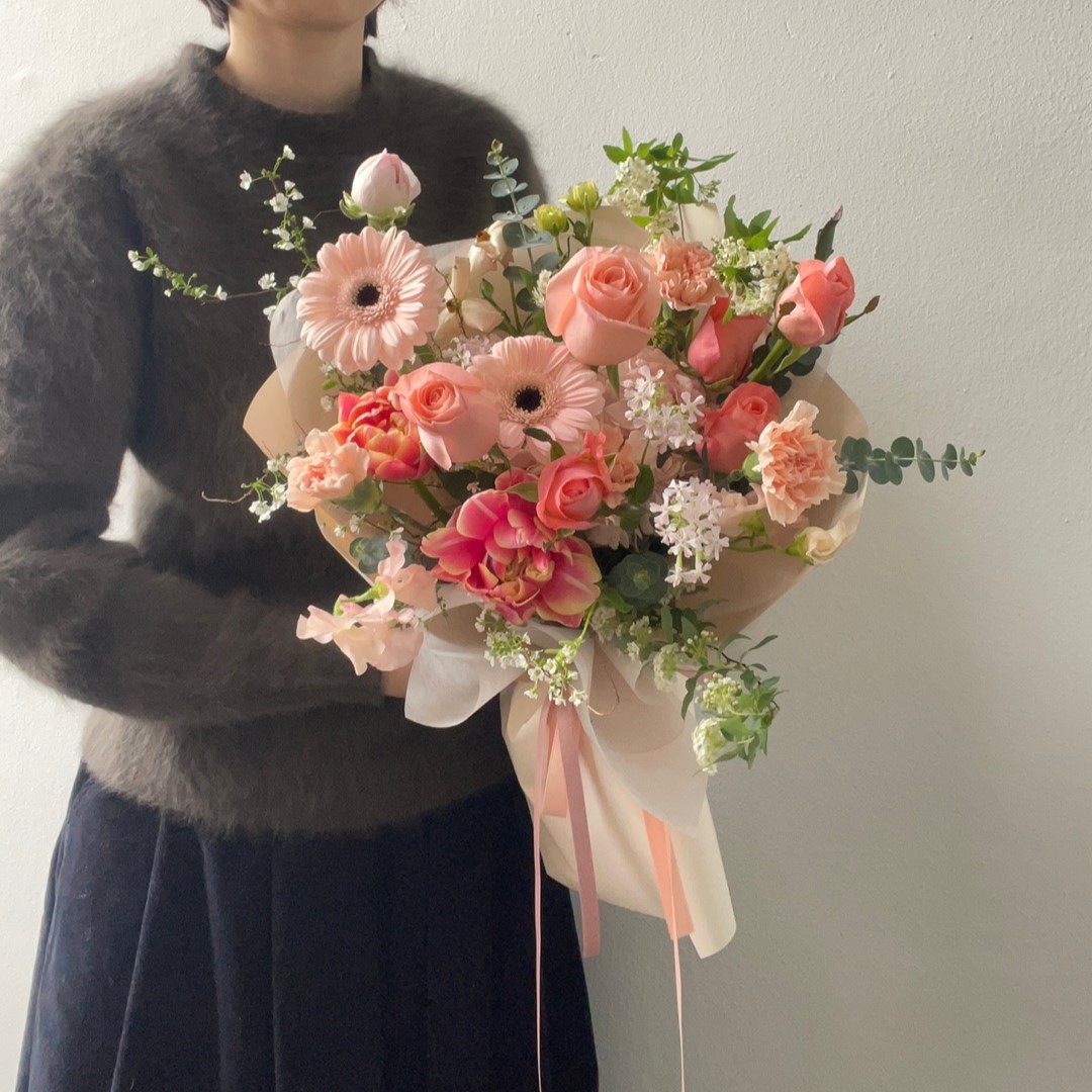핑크톤 꽃다발m 배민 장보기∙쇼핑