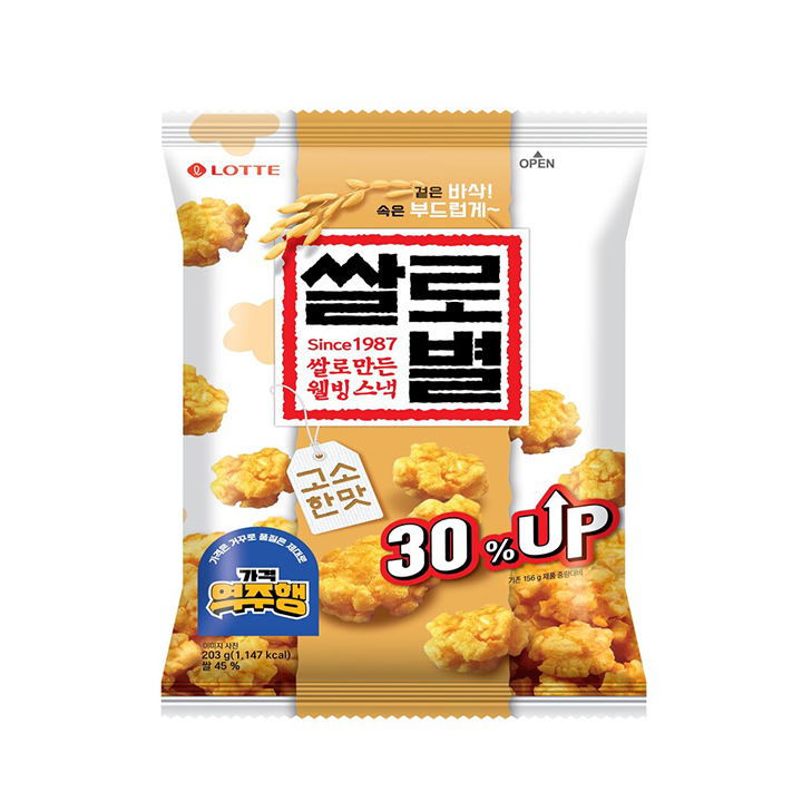 롯데 쌀로별 30중량up 203g 배민 장보기∙쇼핑