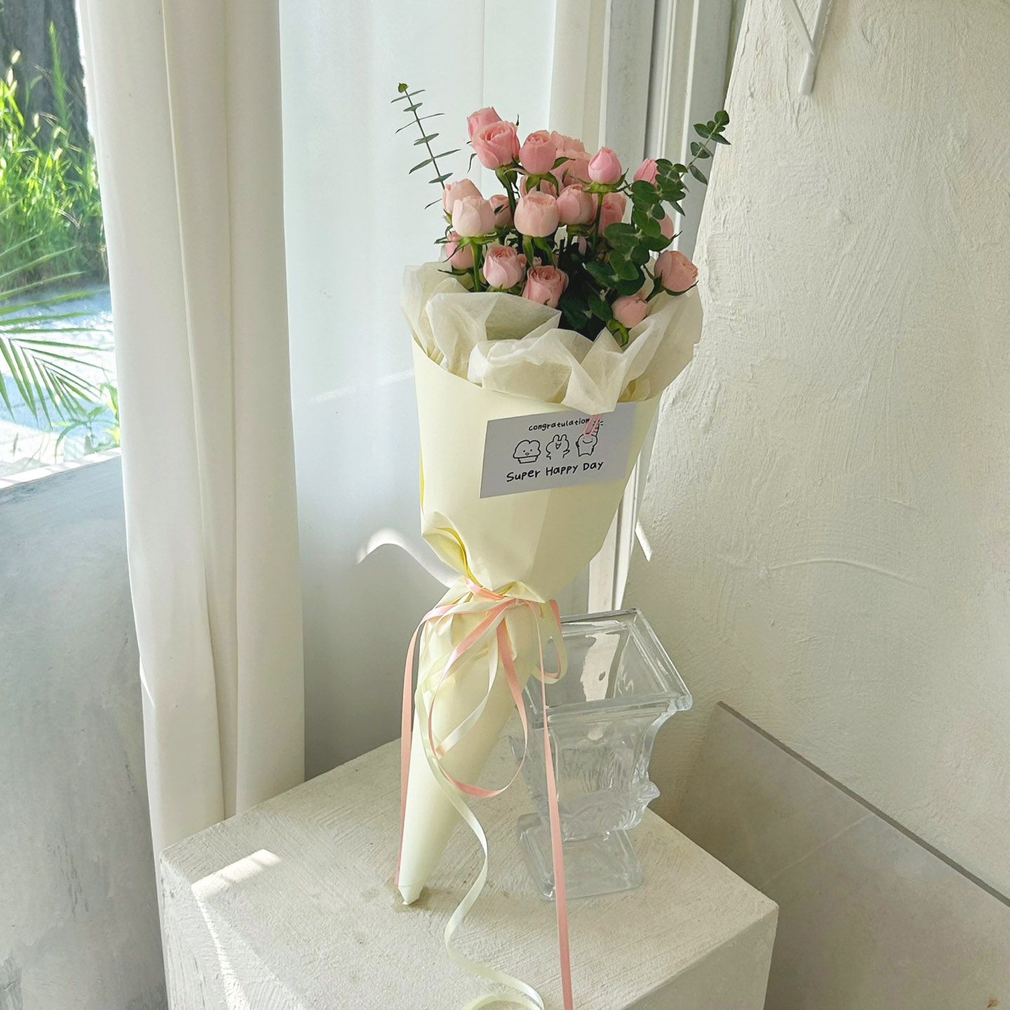 꼬깔 자나장미 꽃다발 배민 장보기∙쇼핑