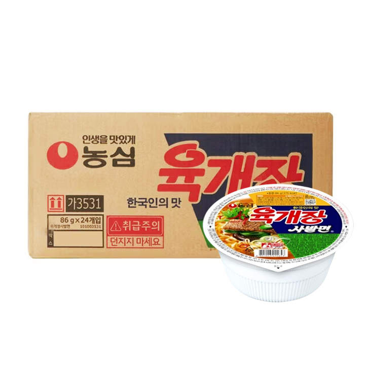 농심 육개장사발면 86g 24입 박스 배민 장보기∙쇼핑