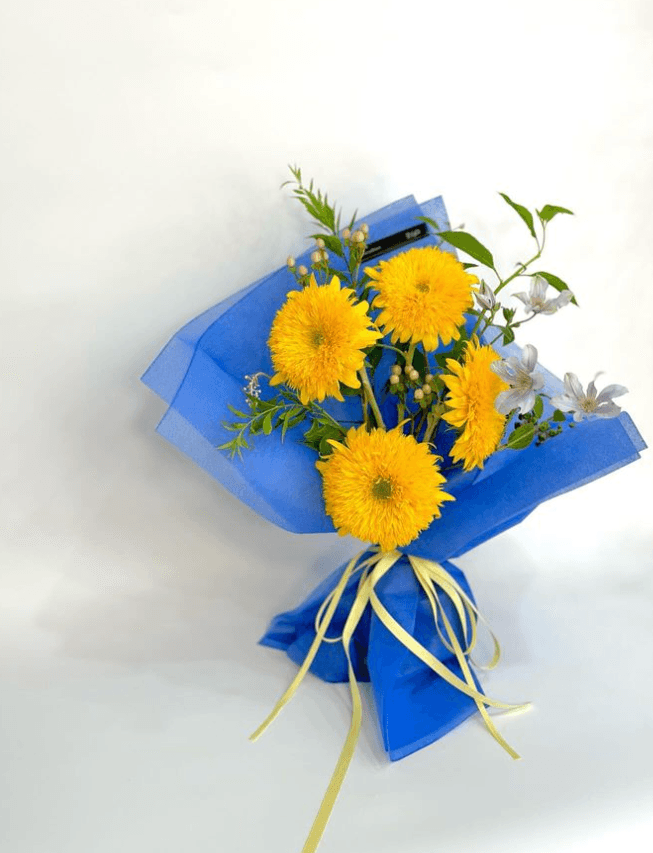 테디베어 해바라기 꽃다발 배민 장보기∙쇼핑