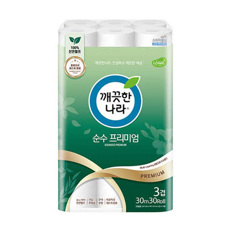 깨끗한나라 순수프리미엄 30m 30롤 배민 장보기∙쇼핑
