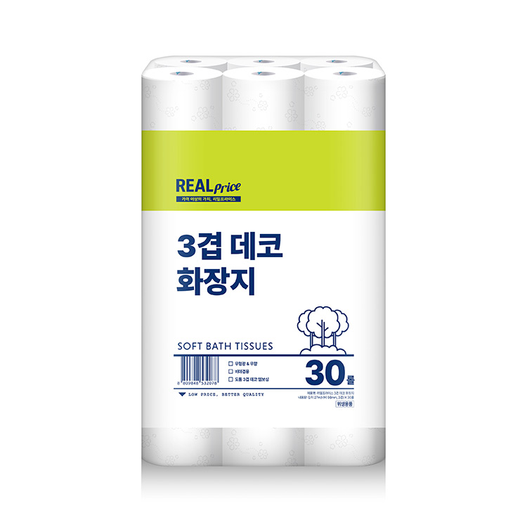 리얼 3겹 데코 화장지 30롤 배민 장보기∙쇼핑