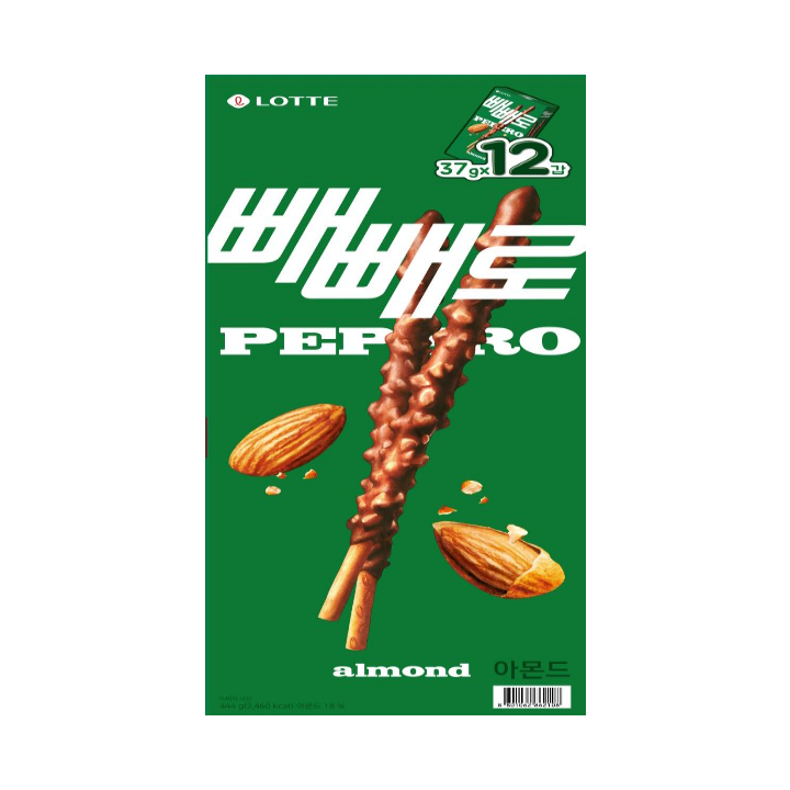 B 롯데 아몬드 빼빼로 37g12입 배민 장보기∙쇼핑
