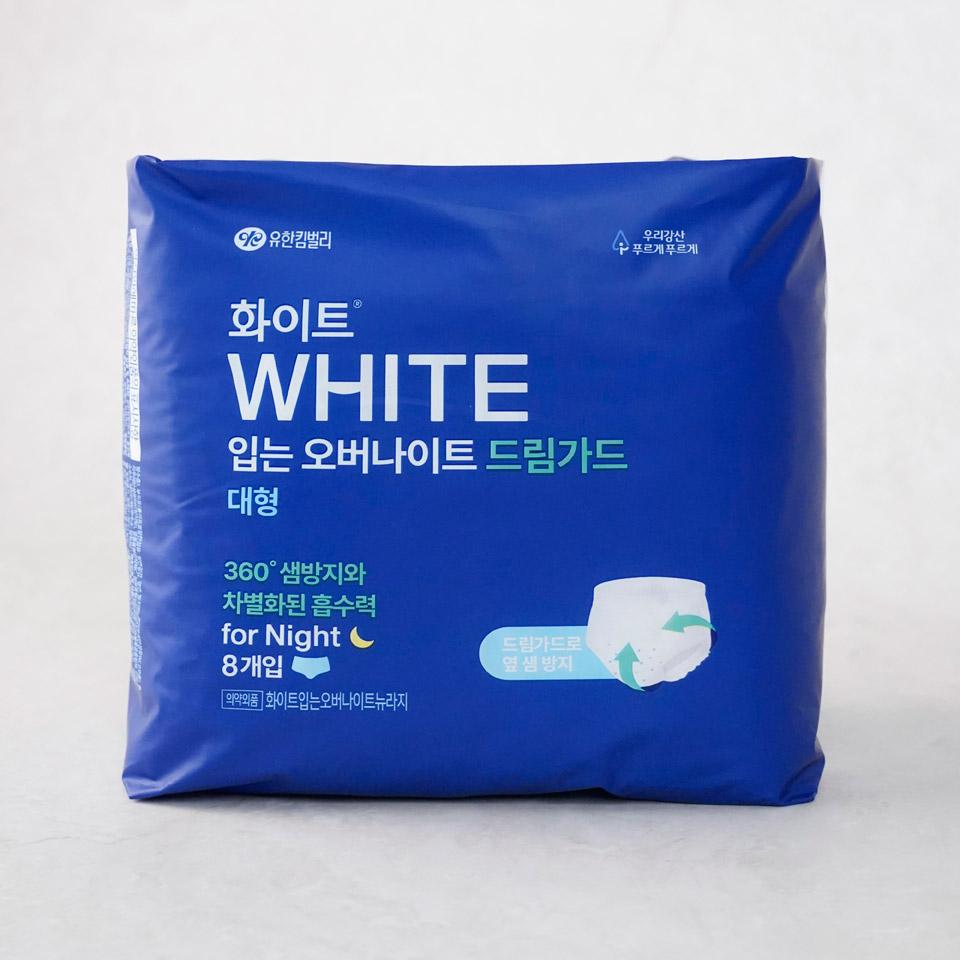 화이트 입는 오버나이트 드림가드 생리대 L 8p 배민 장보기∙쇼핑