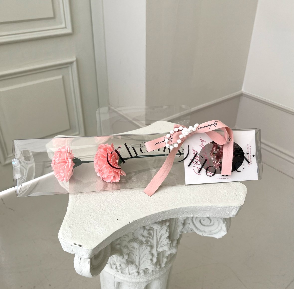 비누꽃 카네이션 핑크 2송이 캐리어 배민 장보기∙쇼핑