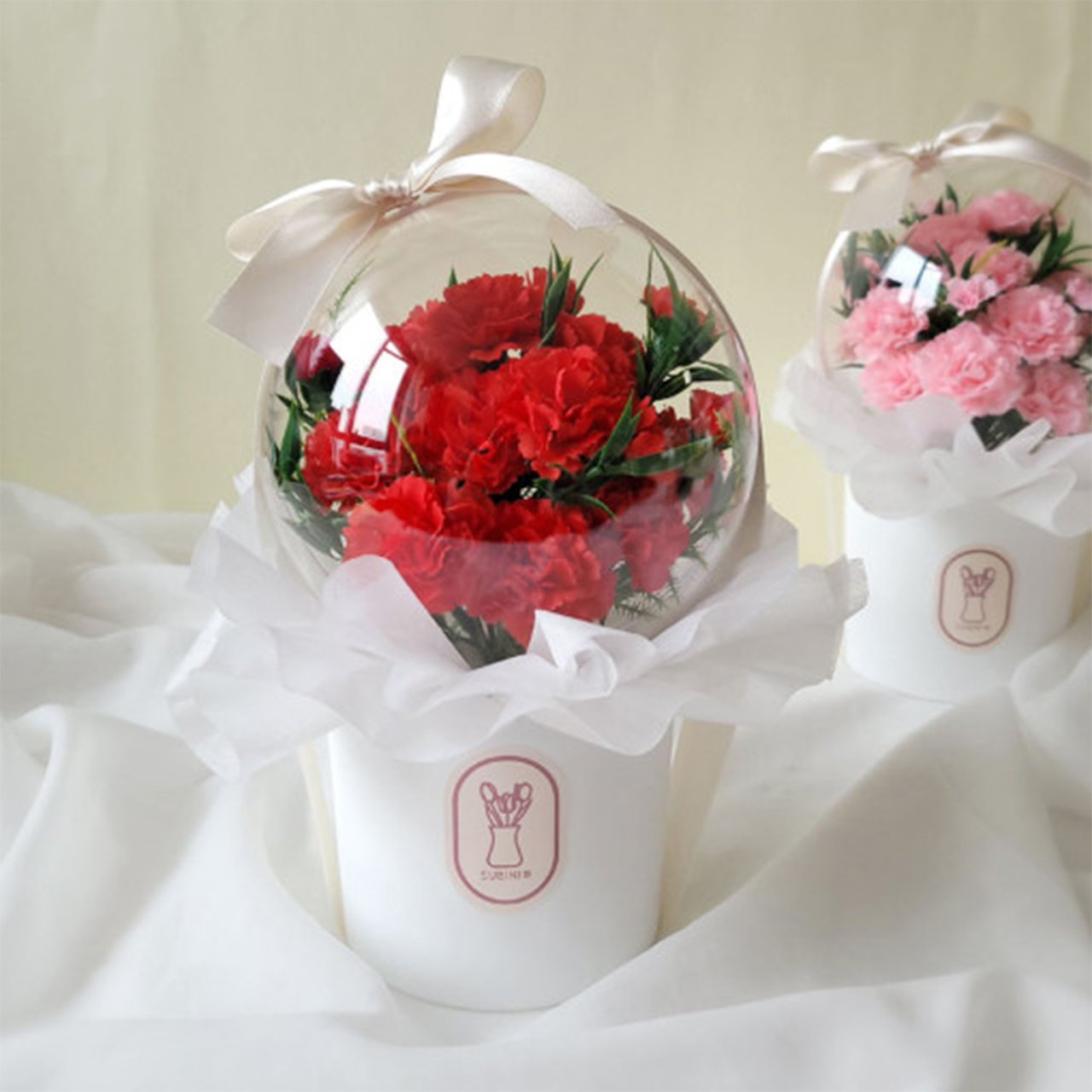 아크릴 꽃풍선 카네이션 레드 배민 장보기∙쇼핑