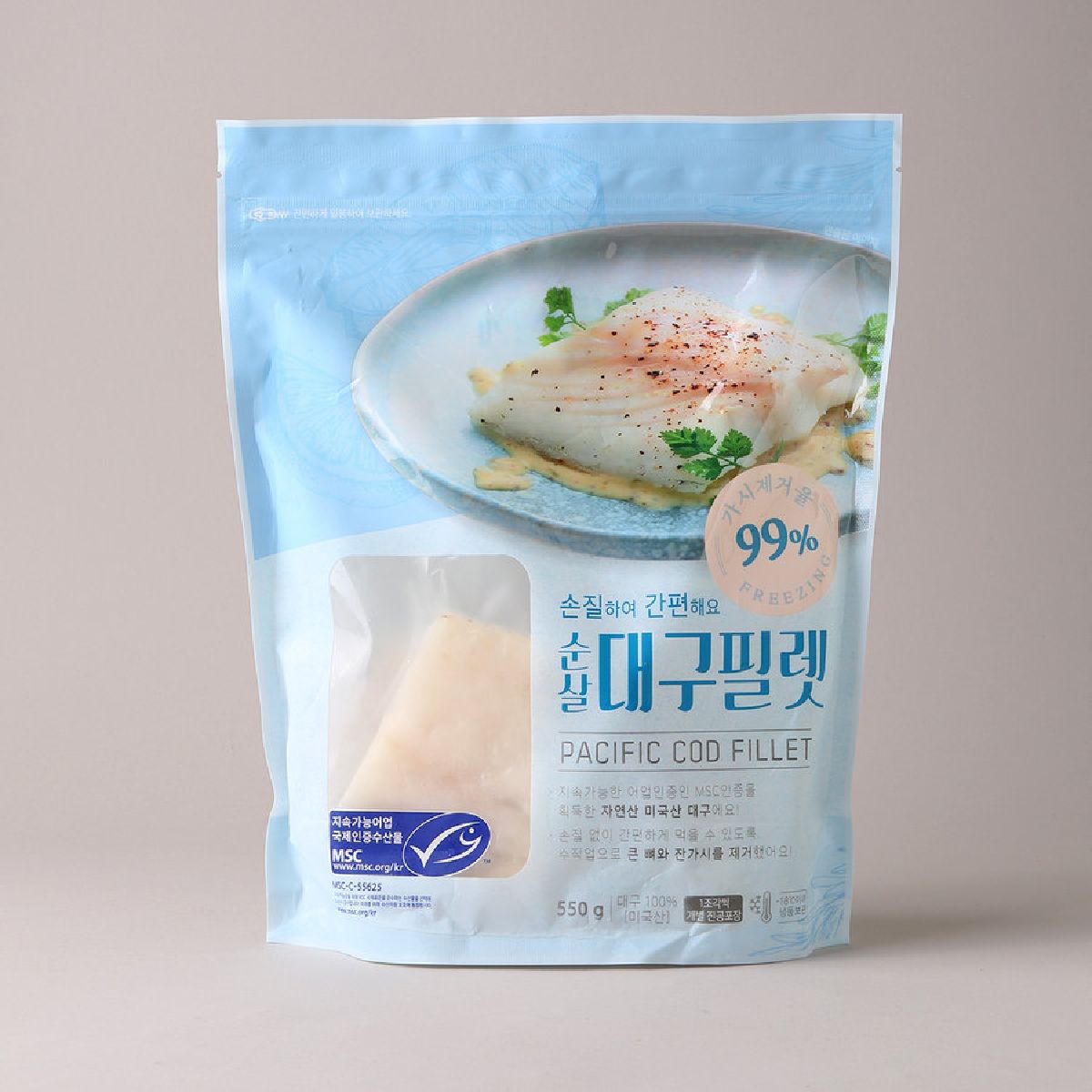 Msc인증 순살대구필렛 550g팩 가시제거율 99 배민 장보기∙쇼핑