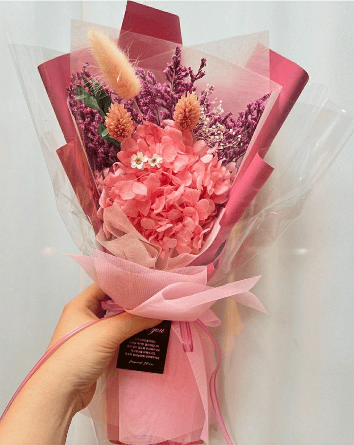 프리저브드 수국꽃다발 색상은 랜덤발송 배민 장보기∙쇼핑