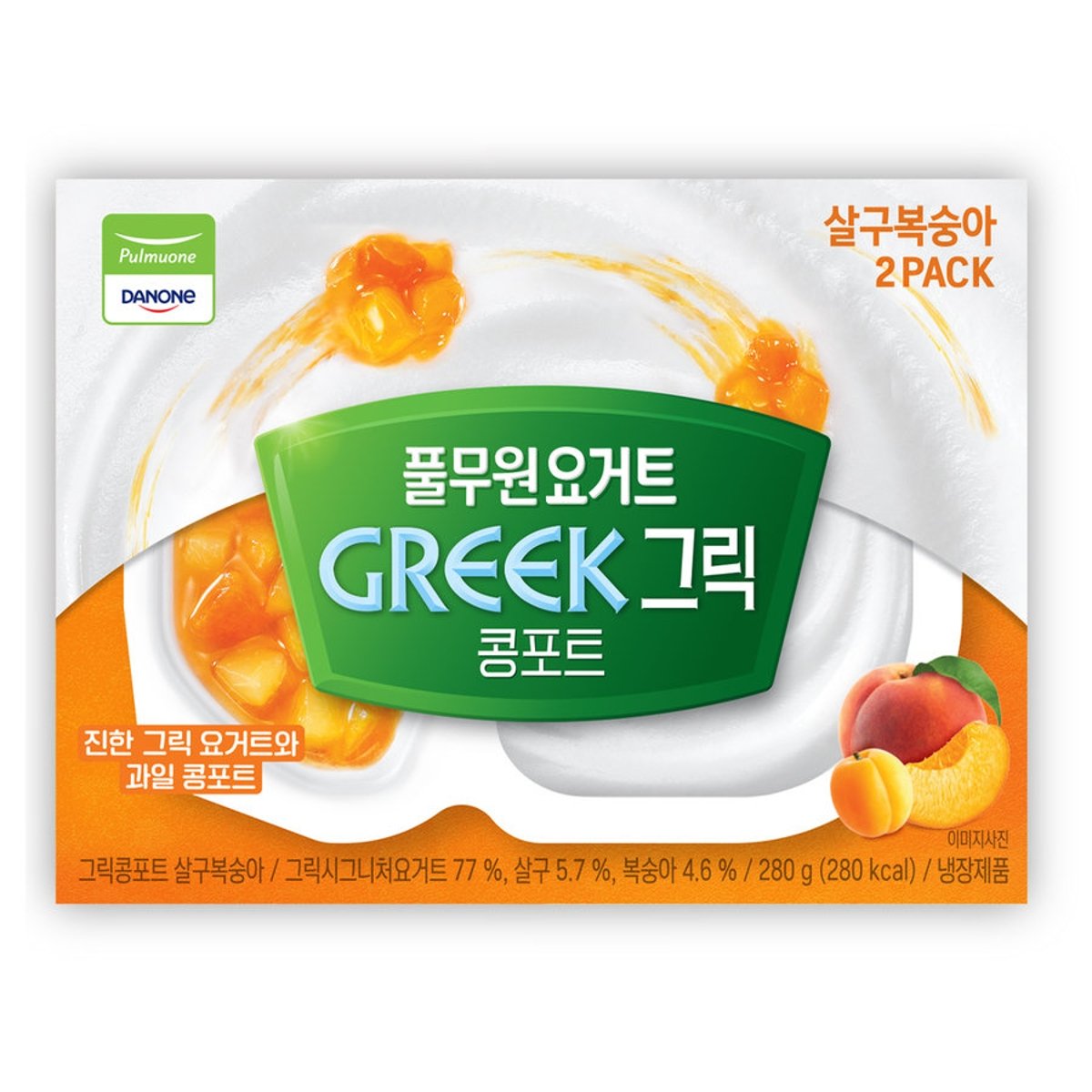 풀무원다논 그릭콩포트 살구 복숭아 140gx2 배민 장보기∙쇼핑
