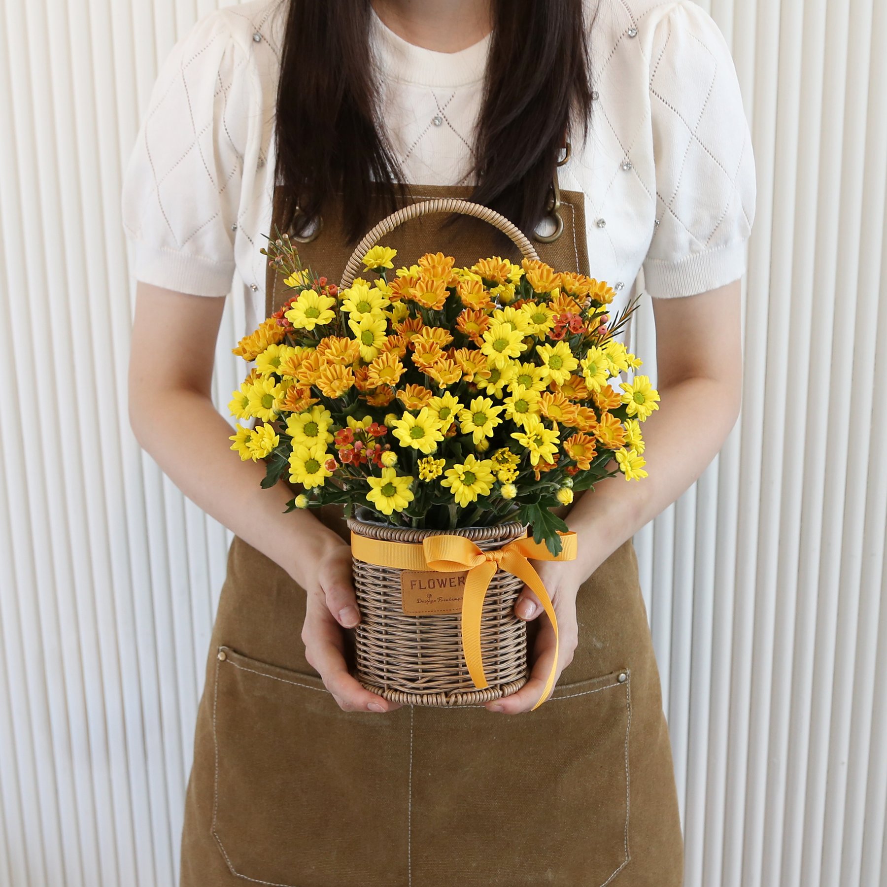 이달의꽃 소국 생화꽃바구니 배민 장보기∙쇼핑