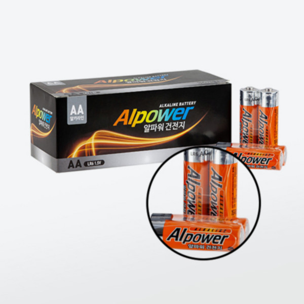 알파워/건전지/알카라인/AA36/LR06/36입/갑/1 | 배민 장보기∙쇼핑