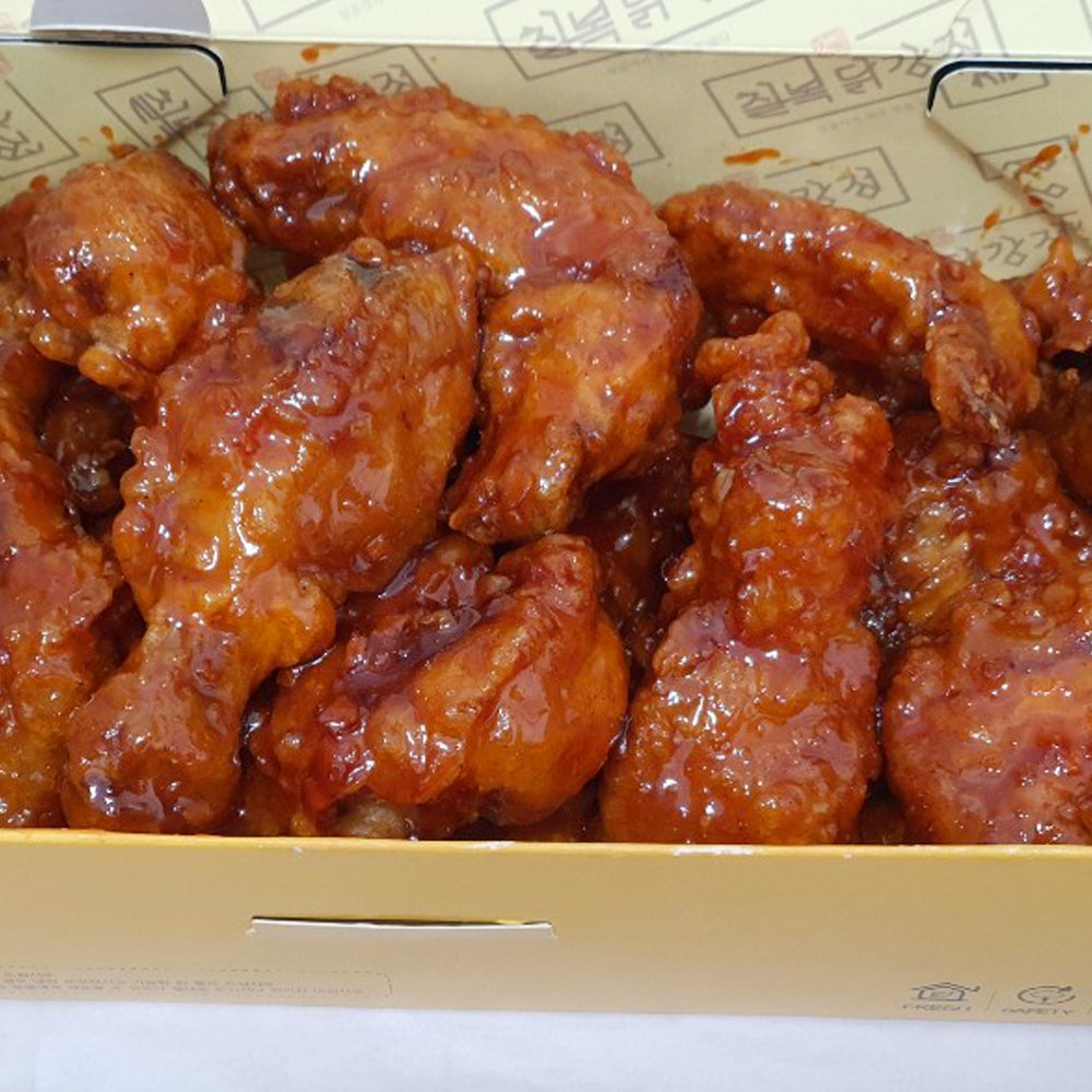 매콤달콤 양념치킨 한마리 매콤한맛 화곡 칠복닭강정 배민 장보기∙쇼핑