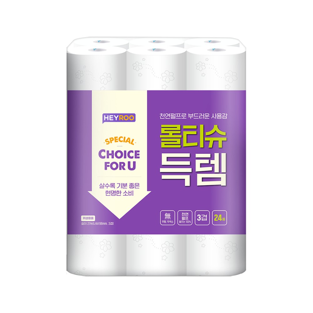 HEYROO롤티슈득템24롤 | 배민 장보기∙쇼핑