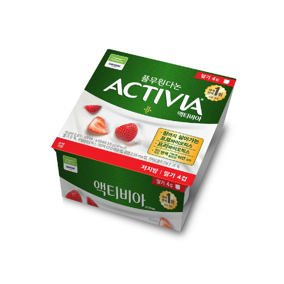 풀무원 다논 액티비아 딸기 80Gx4 | 배민 장보기∙쇼핑