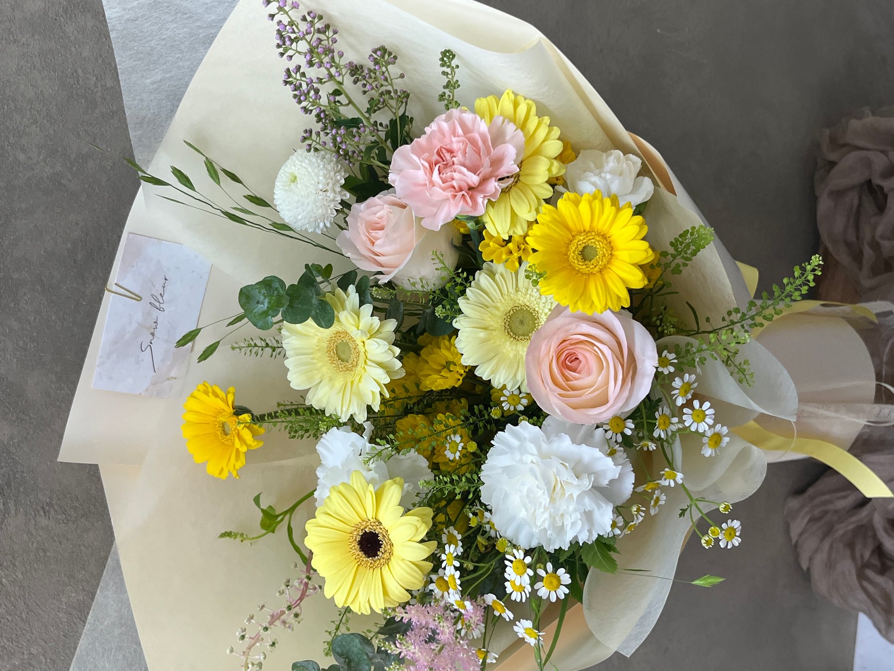 엘로우 대형 꽃다발 배민 장보기∙쇼핑