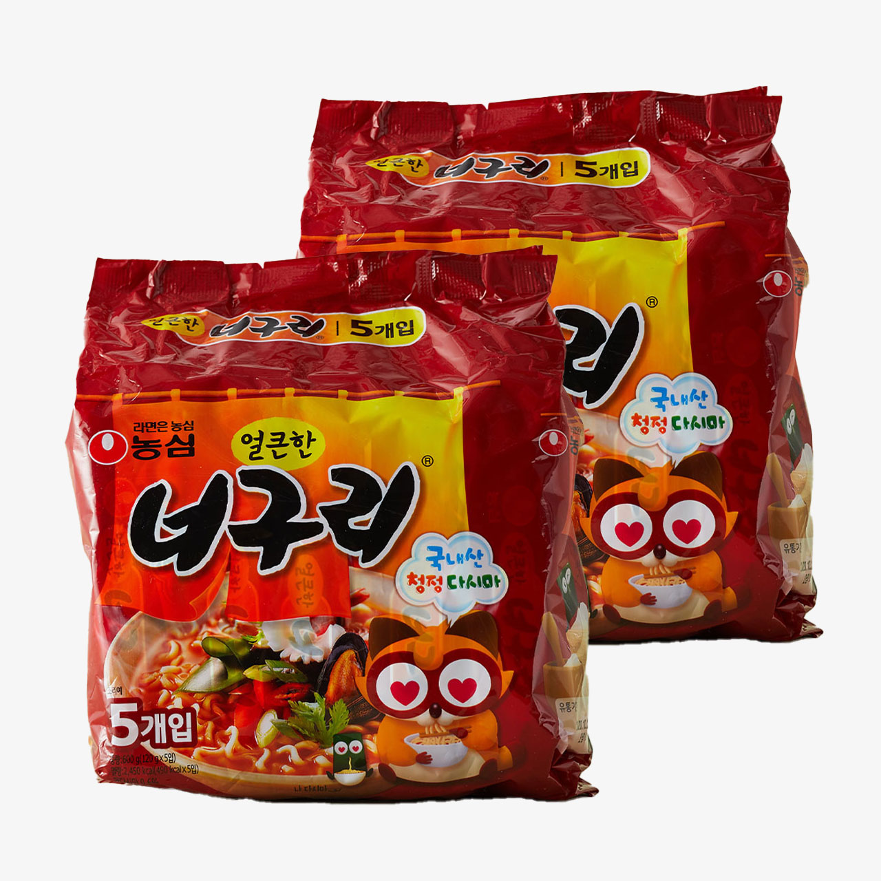 농심 얼큰한 너구리 5입 배민 장보기∙쇼핑