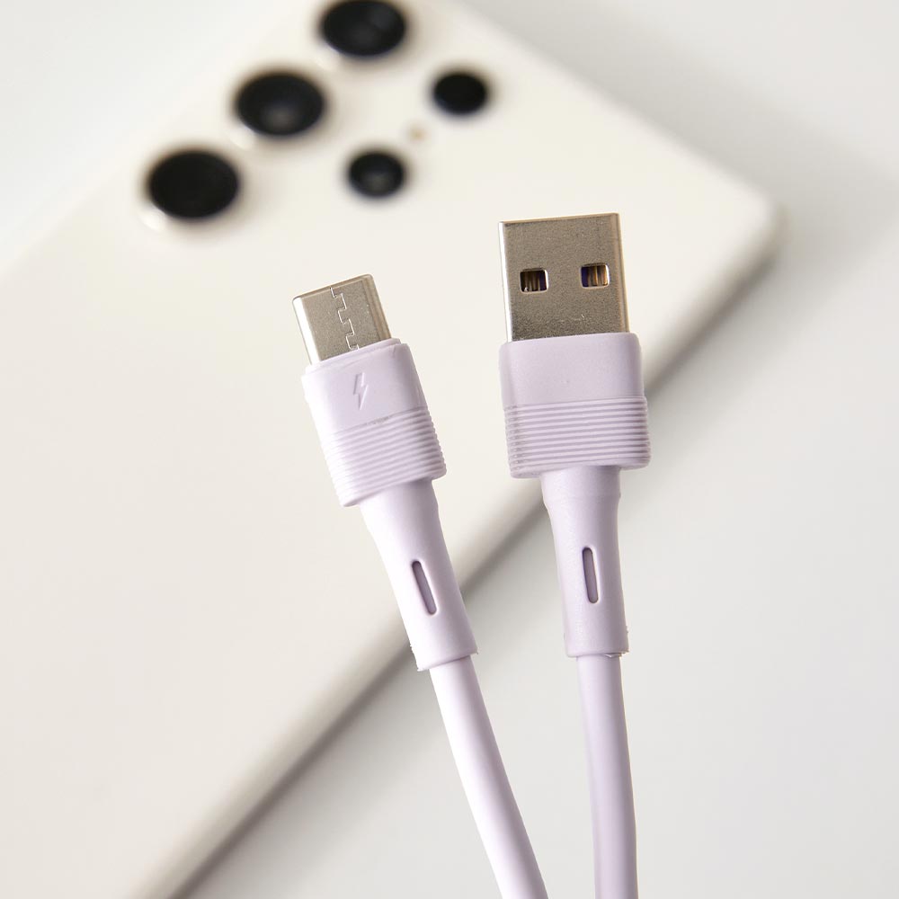 66w 고속 충전 꼬임 방지 고탄성 실리콘 케이블 1m Usb C 라벤더 퍼플 배민 장보기∙쇼핑