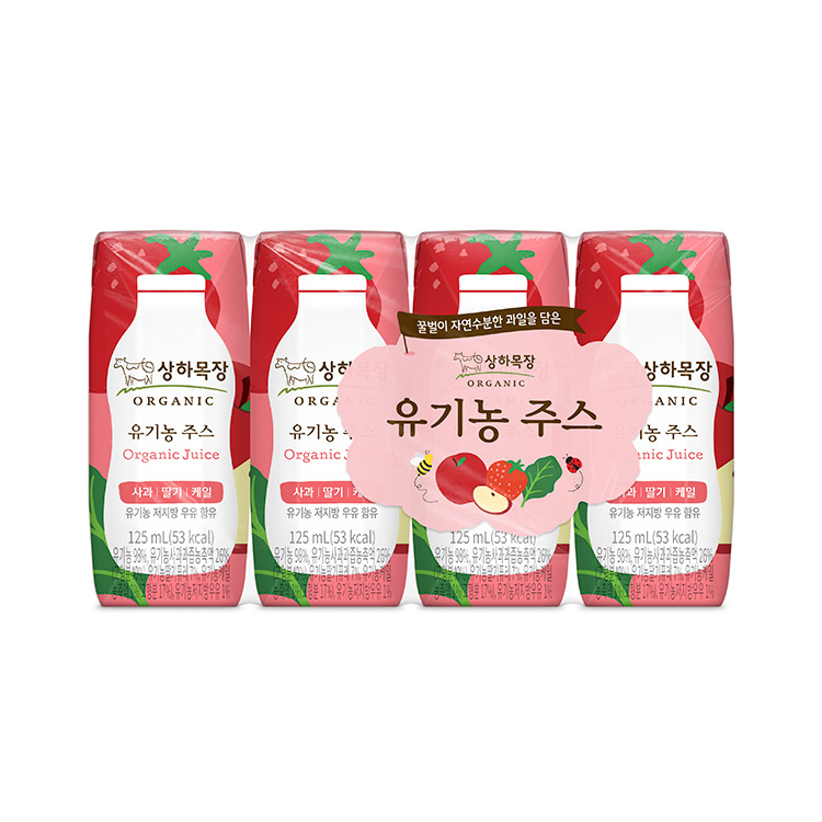 매일상하유기농주스사과딸기케일125mlx4 배민 장보기∙쇼핑