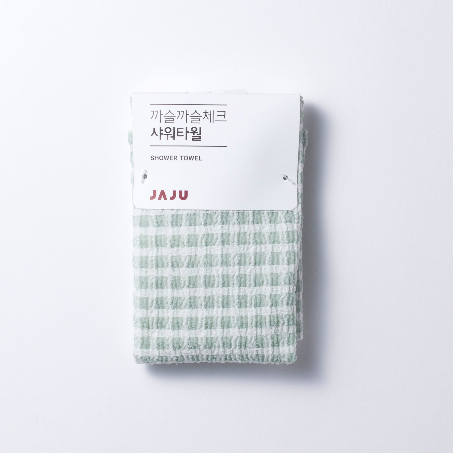 Jaju자주 까슬까슬 체크 샤워타월민트 배민 장보기∙쇼핑
