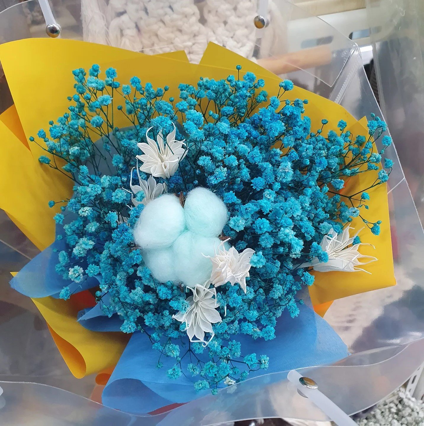 프리져브드 안개 꽃다발 블루 배민 장보기∙쇼핑