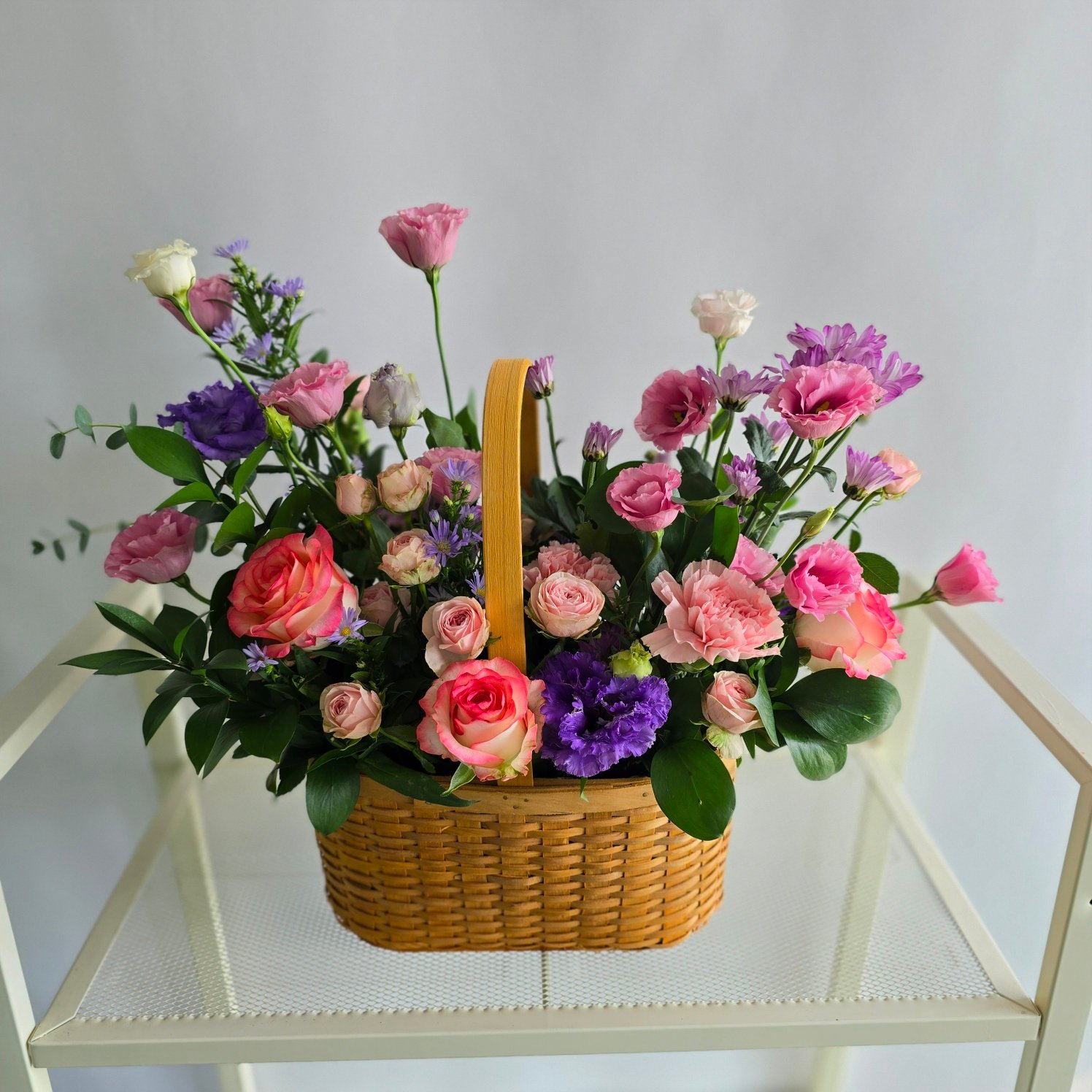 핑크퍼플꽃바구니 배민 장보기∙쇼핑