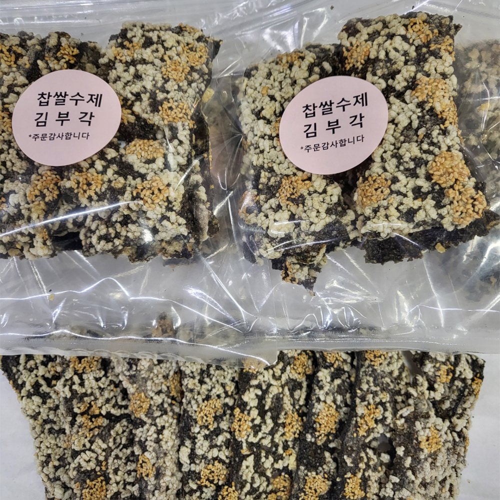 바삭 쫀득한 수제 찹쌀 국내산 김부각 8장 양산남부 통영멸치건어물직판장 배민 장보기∙쇼핑