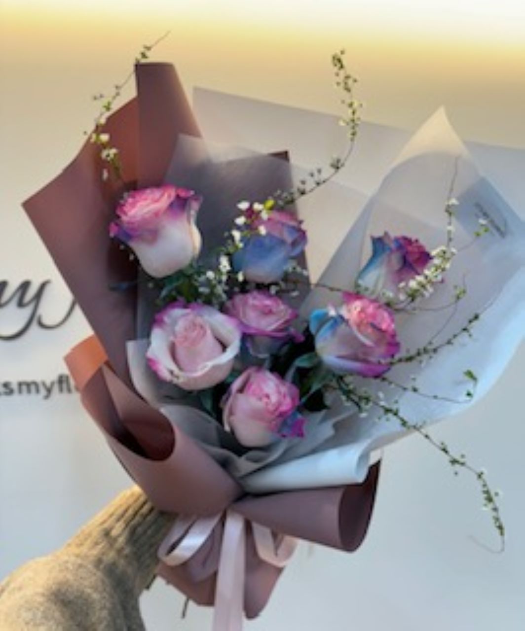 오로라 장미 생화 다발기본 배민 장보기∙쇼핑