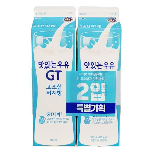맛있는우유GT 고소한저지방 900ml*2 | 배민 장보기∙쇼핑