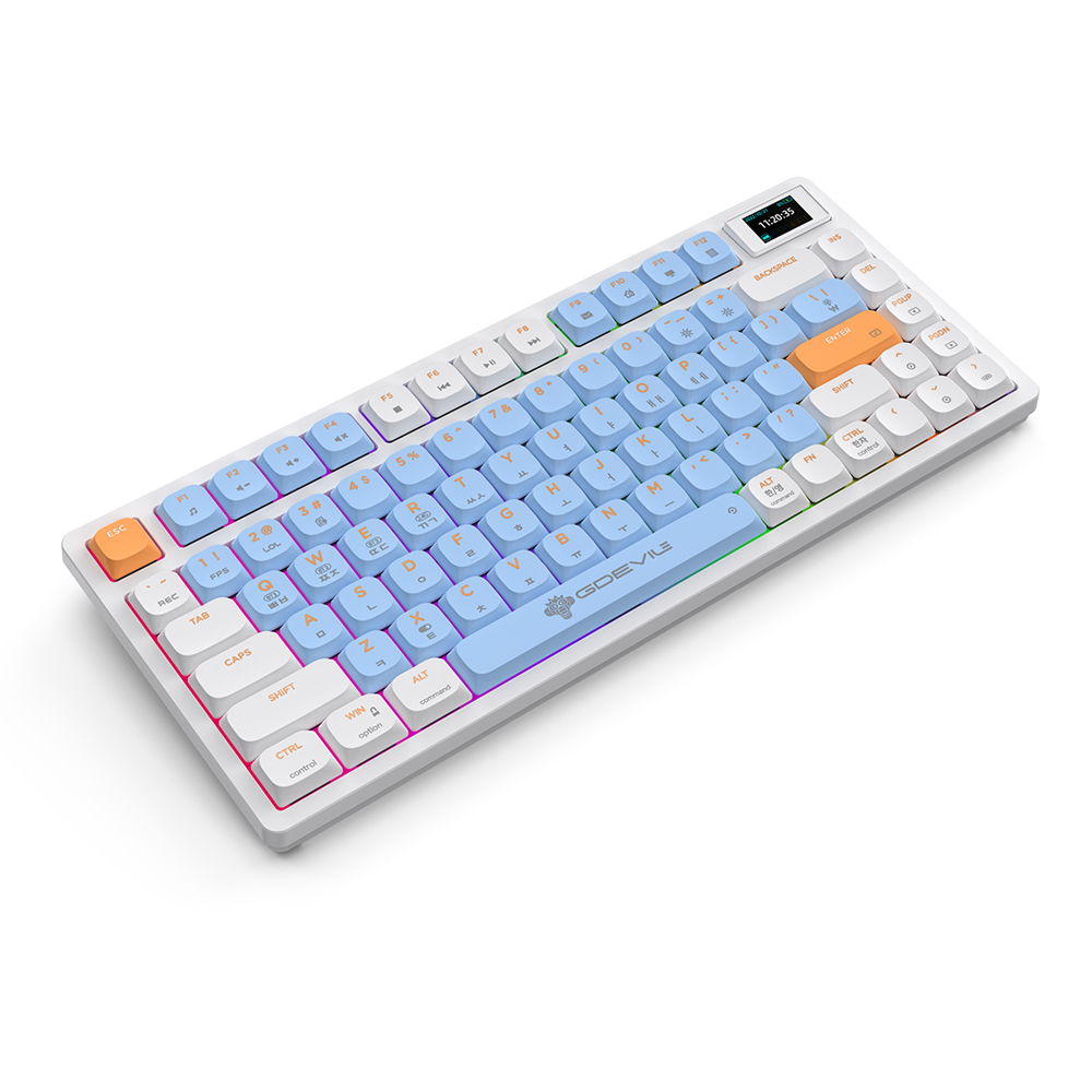용산본점 지데빌g712lsbluewhite 로우프로파일 적축 블루투스 유무선 키보드 블루화이트 배민 장보기∙쇼핑
