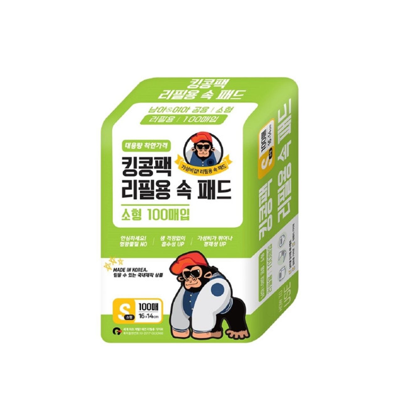 킹콩 강아지기저귀 리필용속 대량패드100p 노견 수컷매너벨트 배변실수 배민 장보기∙쇼핑