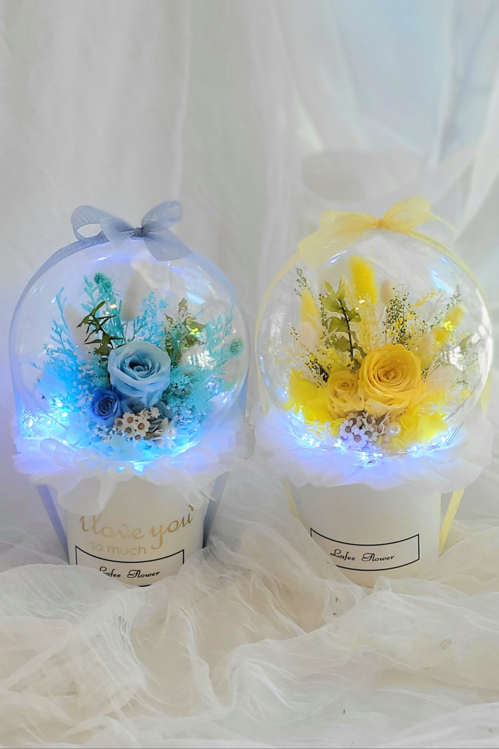 오래보는 꽃 프리져브드 센터피스 25cm 블루 옐로우 오렌지 핑크 선택 가능 배민 장보기∙쇼핑