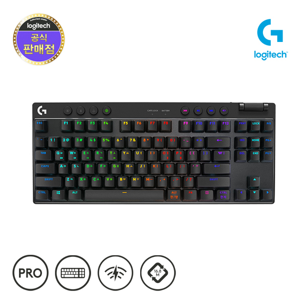 기획 로지텍logitech Prox Tkl Li Bk 무선 적축 키보드 Pro X Tkl 블랙 배민 장보기∙쇼핑