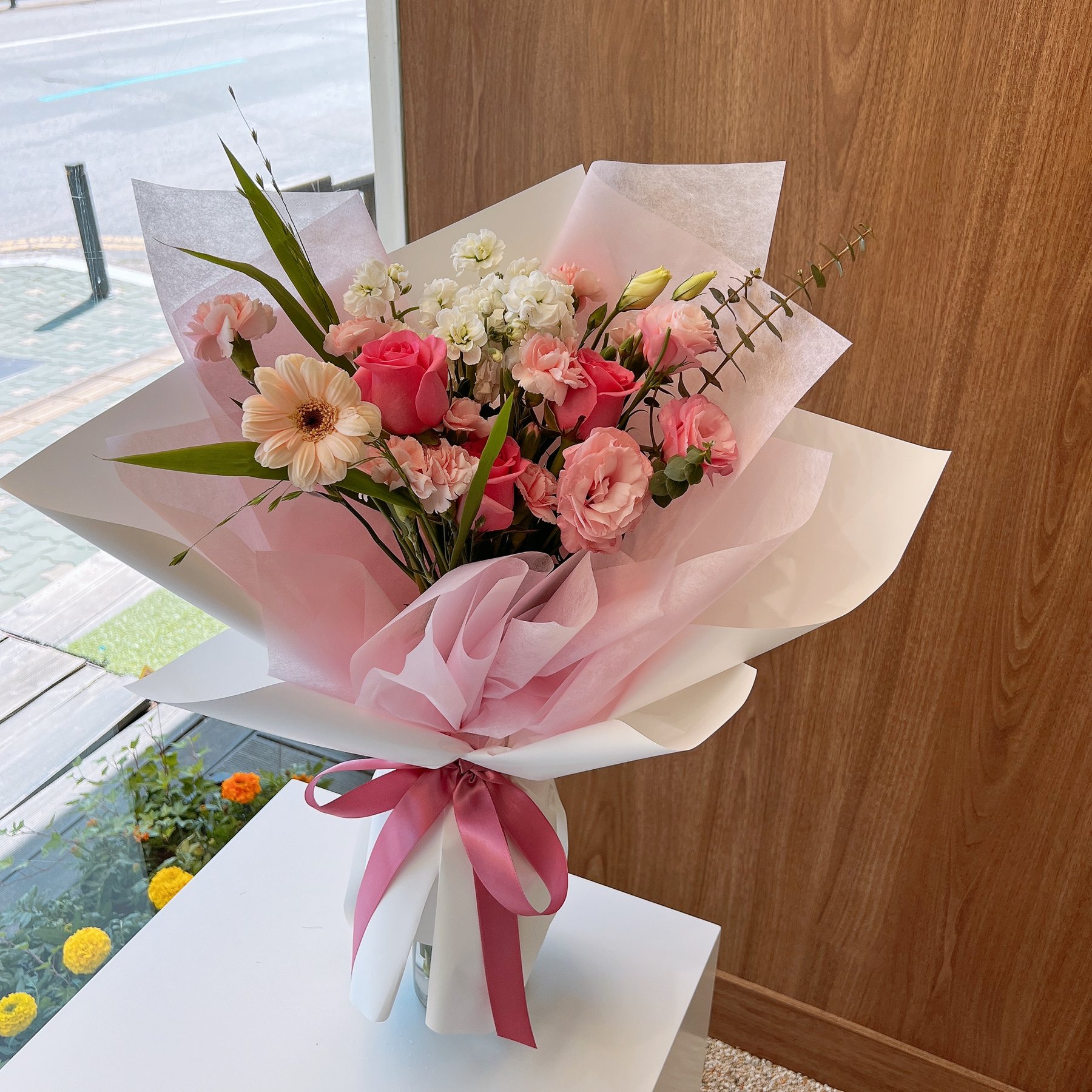핫핑크 꽃다발 배민 장보기∙쇼핑