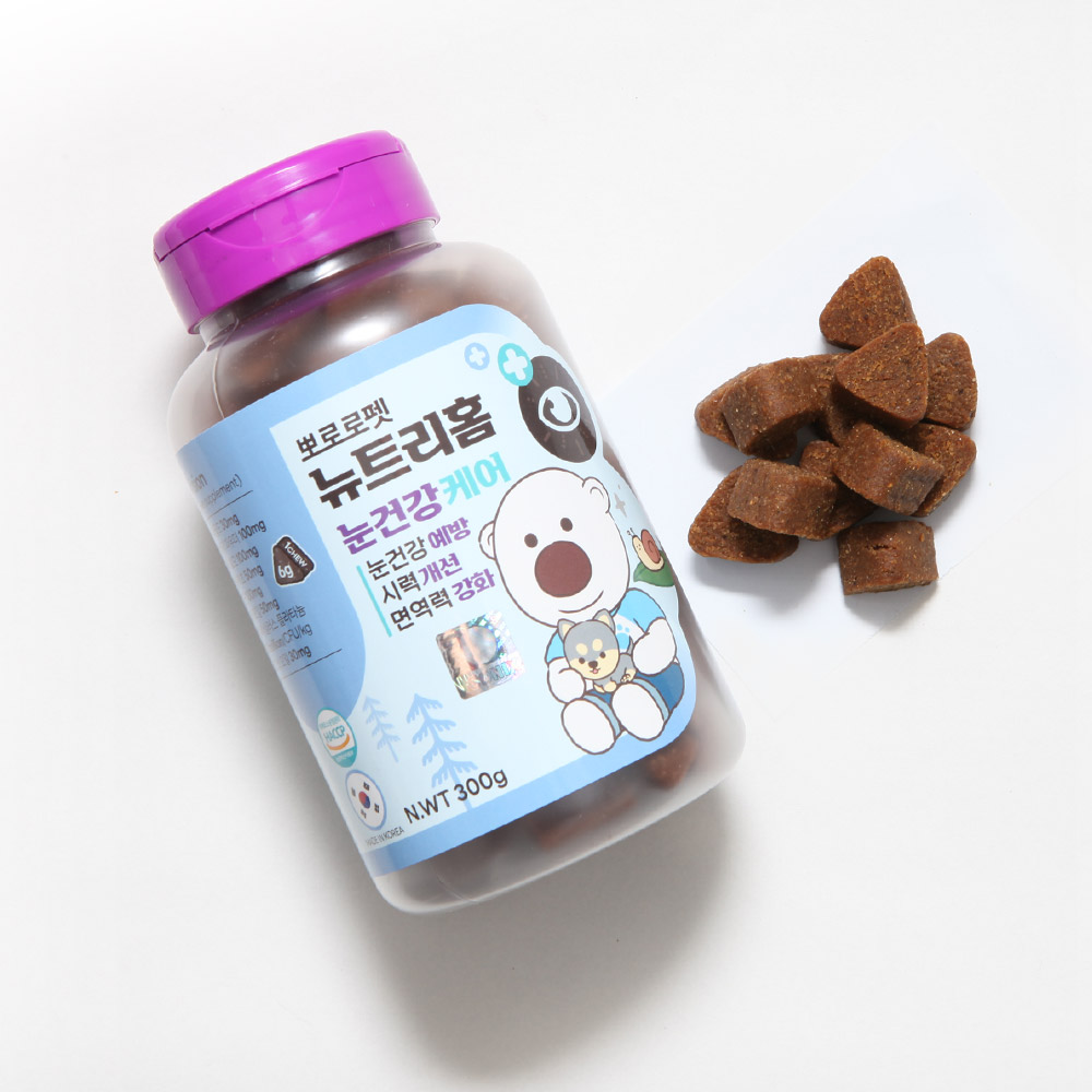 뽀로로 뉴트리홈 강아지 눈건강 케어 소프트 트릿 눈물 영양제 300g 배민 장보기∙쇼핑