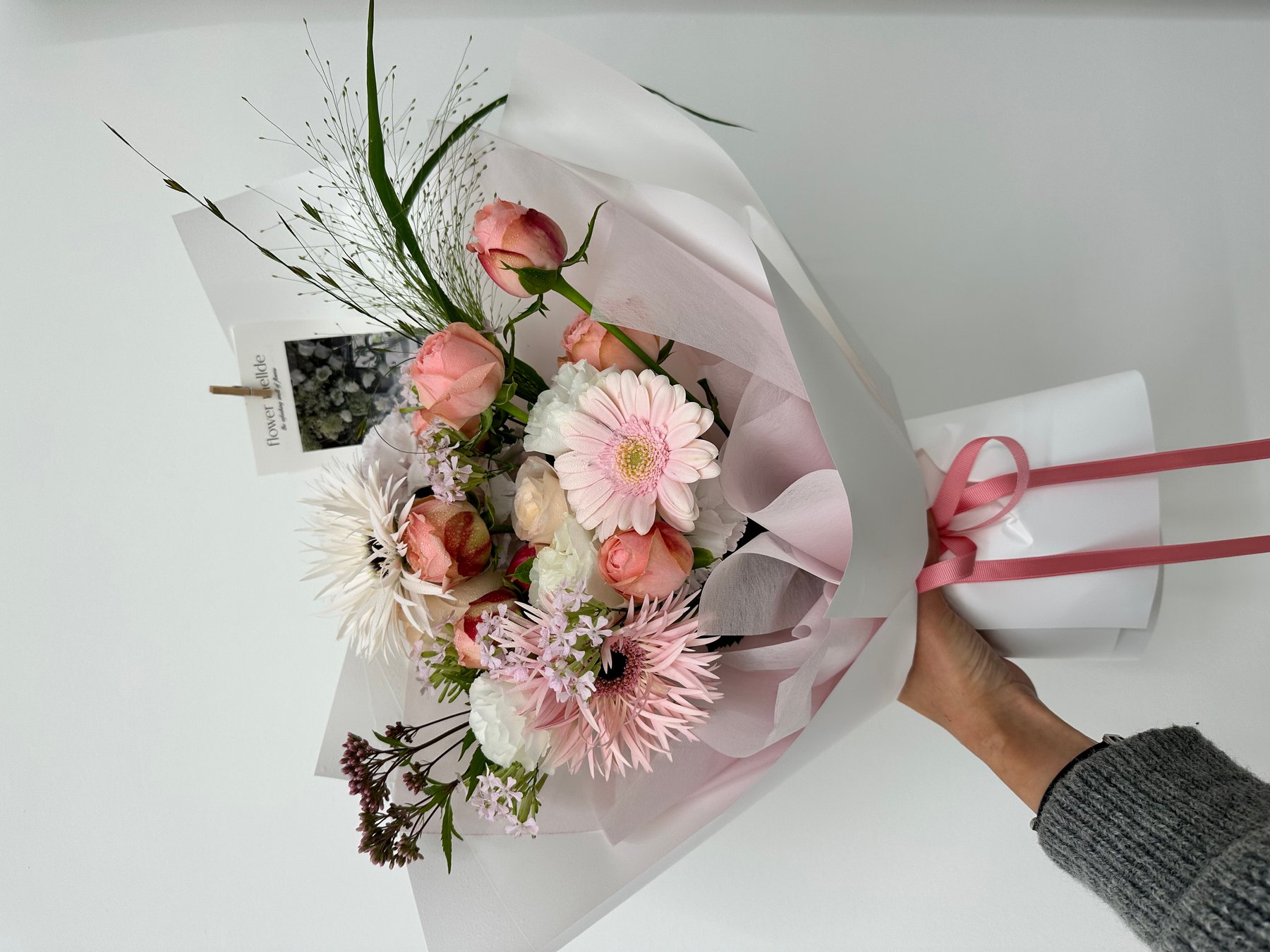 꽃다발 S사이즈 핑크론 배민 장보기∙쇼핑