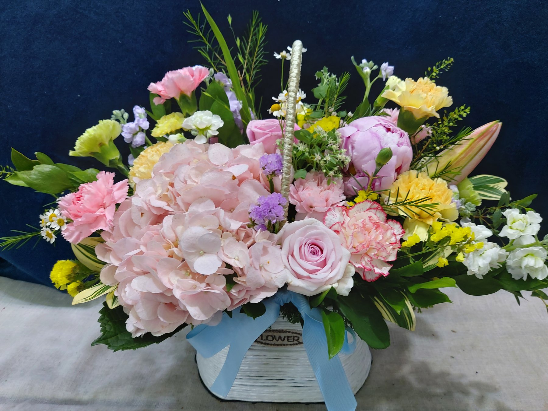 핑크수국 축하바구니 배민 장보기∙쇼핑