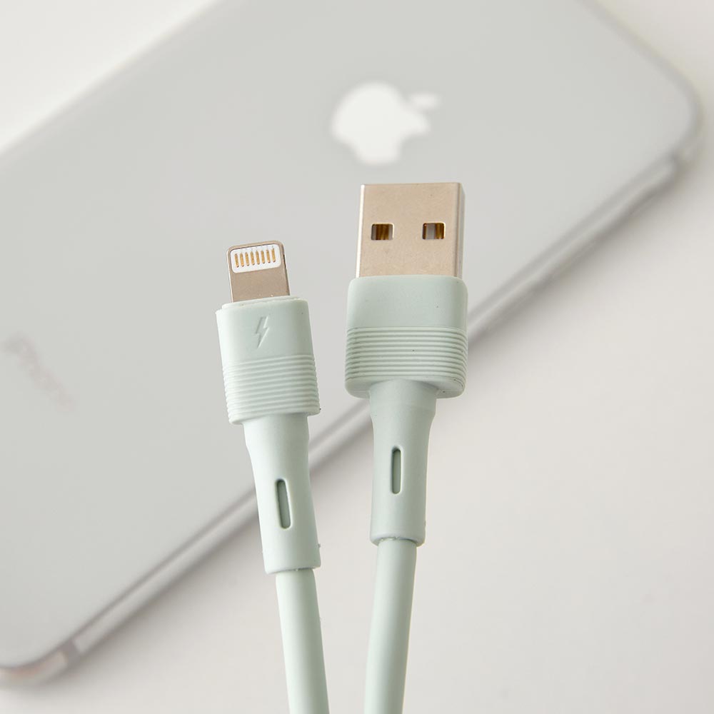 24a 꼬임 방지 고탄성 실리콘 케이블 1m Usb 라이트닝 세이지 그린 배민 장보기∙쇼핑
