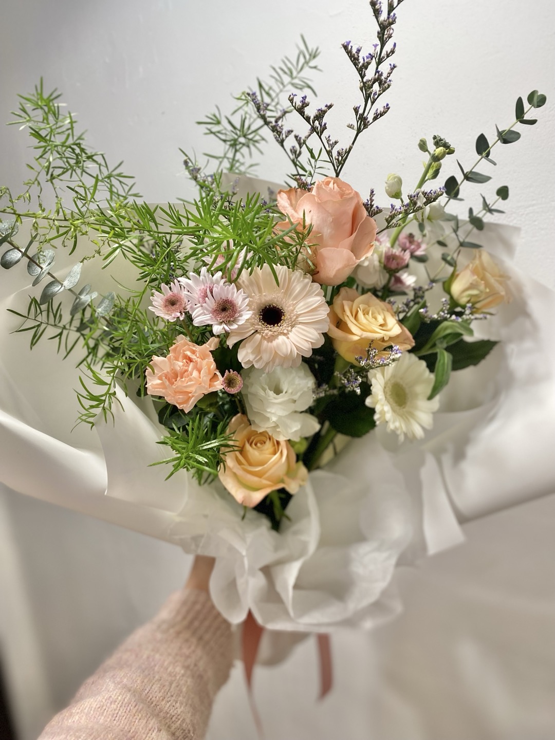 화이트 꽃다발 M 배민 장보기∙쇼핑