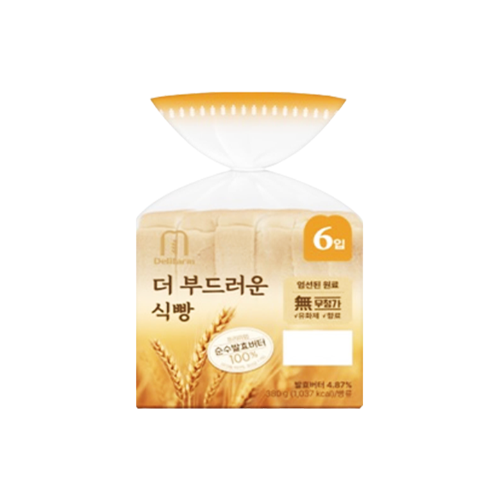 델리팜 더 부드러운 식빵 6입 380g 배민 장보기∙쇼핑