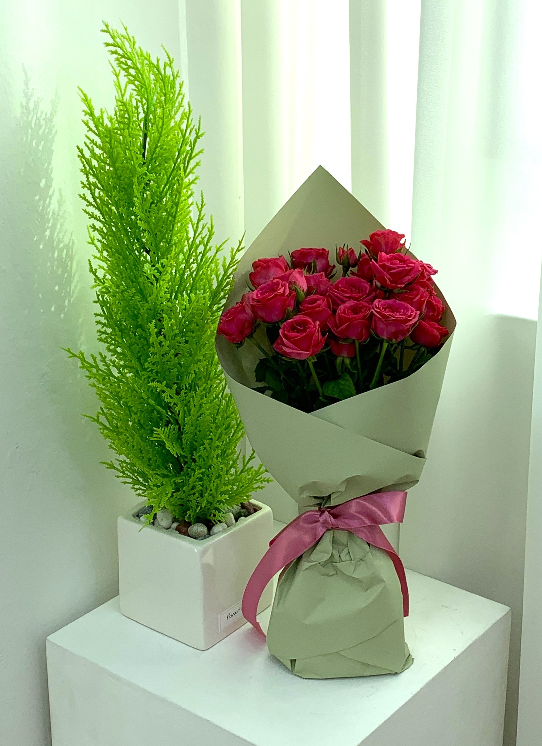 미니 스윗핑크장미 꽃다발 배민 장보기∙쇼핑