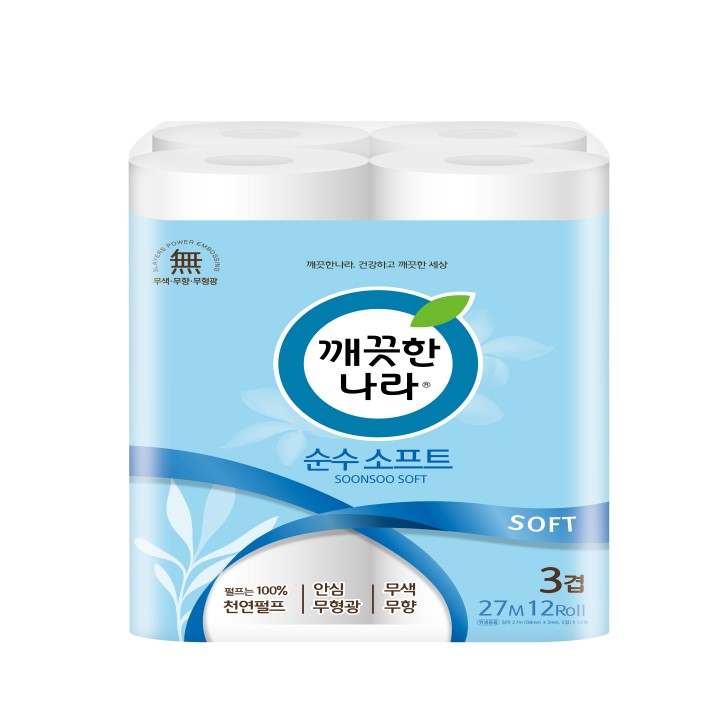 깨끗한나라 순수 소프트 27m 12롤 배민 장보기∙쇼핑