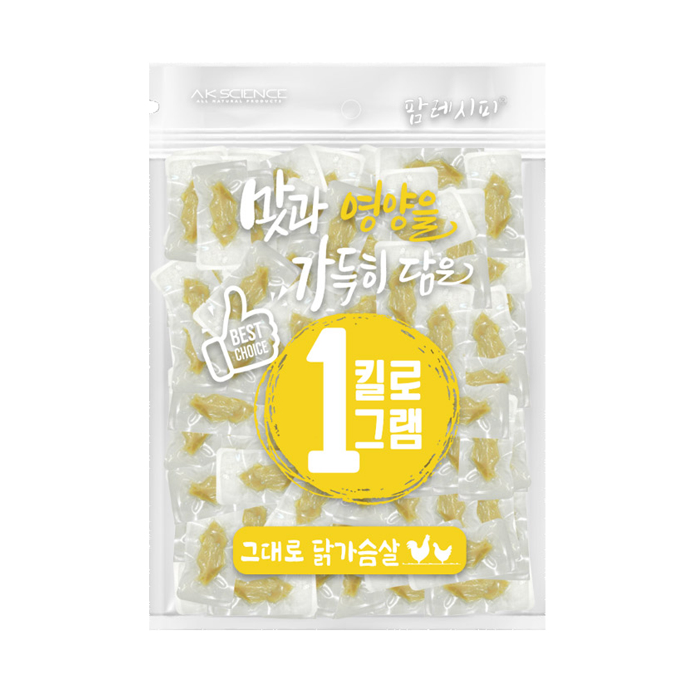 팜레시피 그대로 닭가슴살 강아지 고양이 통살 간식 1kg 배민 장보기∙쇼핑