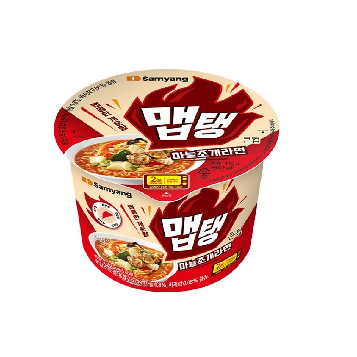 삼양 큰컵 맵탱 마늘조개라면 110g 배민 장보기∙쇼핑