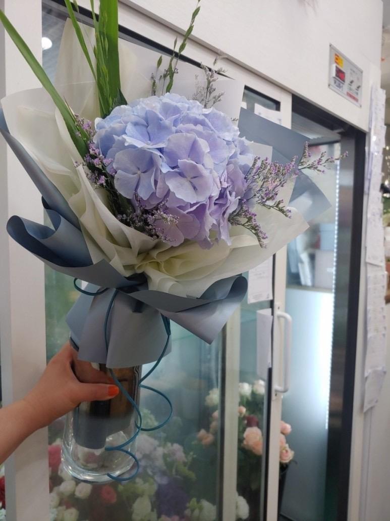 수국 한송이 꽃다발 배민 장보기∙쇼핑