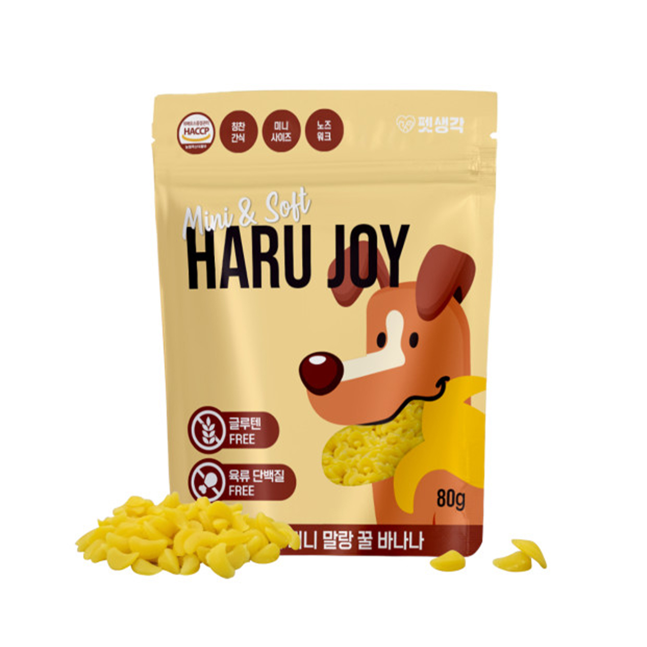 펫생각 노즈워크 훈련용 미니말랑 꿀바나나 파우치 80g 배민 장보기∙쇼핑